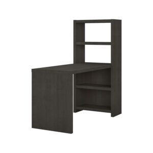 bush business furniture echo 56w bookcase desk in charcoal maple