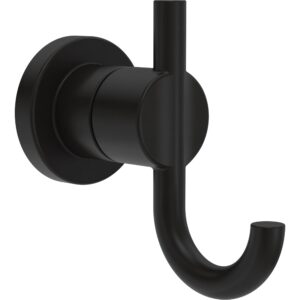 delta nicoli (1-pack) towel hooks matte black double bathroom hooks wall mounted for robes & towels hand towel hook holder kitchen, bathroom accessories nic35-mb