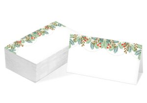 table place card, christmas themed tent style cards, pack of 25 half-fold reception place card, perfect for christmas party, birthday, wedding, bridal shower, baby shower, banquet c17