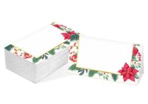 table place card, christmas themed tent style cards, pack of 25 half-fold reception place card, perfect for christmas party, birthday, wedding, bridal shower, baby shower, banquet c21