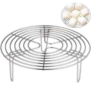 cabilock stainless steel steamer rack round cooling rack microwave tray microwave plate stacker cooking supplies for steaming bacon snacks (20 * 7cm)