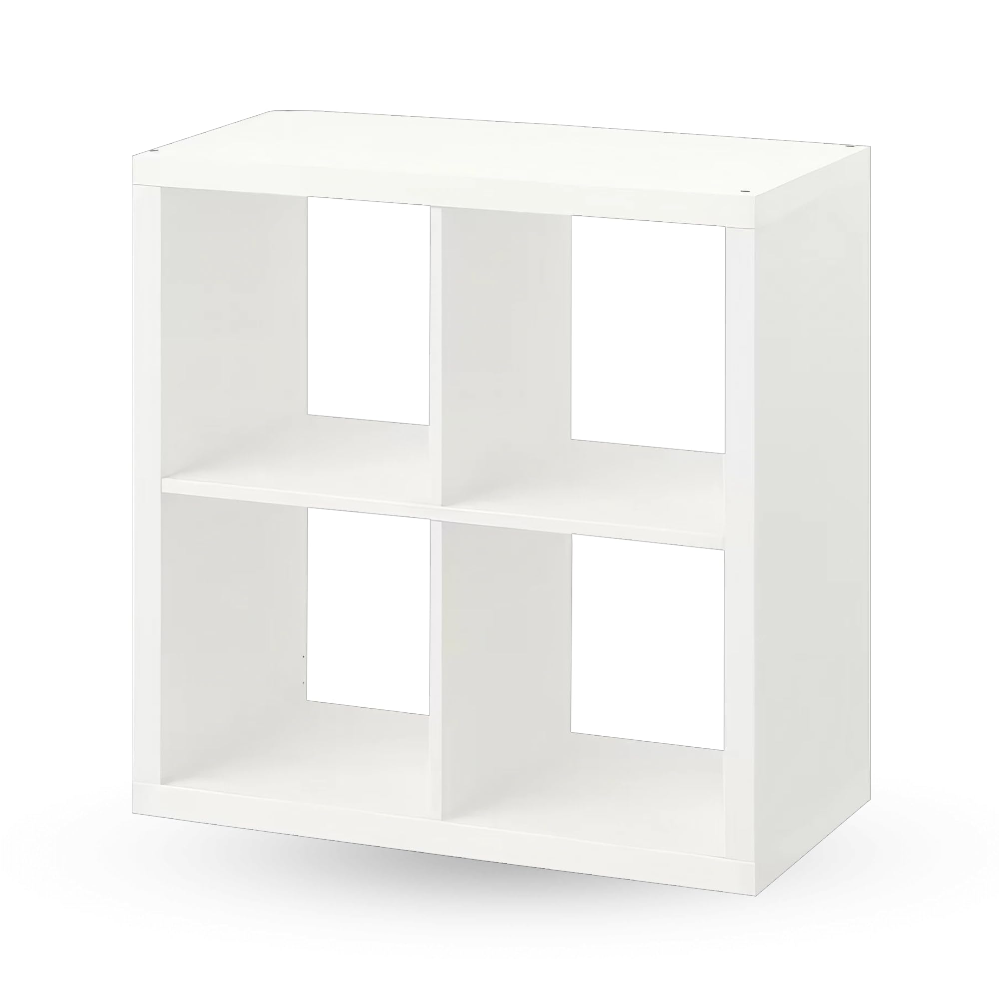 MAC KALLAX Shelving Unit, 4 Cube Storage Unit, 4 Square Shelving Unit Large Storage Solution Perfect for Basket or Boxes, For Home, Office Furniture, Living Room, 4 Shelves, 77x77 CM (White)