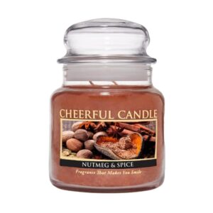 a cheerful giver - nutmeg & spice - 16oz scented candle jar - cheerful candle -80 hours of burn time, candles gifts for women