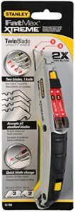 stanley consumer tools pack of 2 stanley consumer tools 10-789 6-7/8inch twin blade knife, pack of 2 gray/black