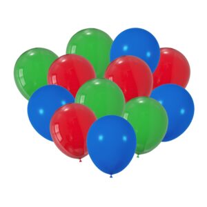 100 pcs 12 inch red royal blue dark green latex balloons decoration, birthday wedding baby shower party balloons decoration (red blue green)