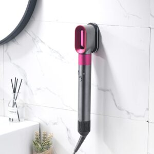 luvitory wall mount holder for dyson airwrap styler hair curling wand barrels and brushes, metal organizer holding shelf, curling wand and accessories organizer, suitable for home bedroom bathroom