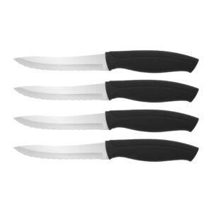 farberware precise slice steak knife set, 4-piece, black