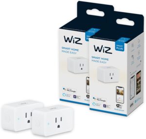 wiz smart plug - pack of 2 - type b - connects to your existing 2.4ghz wi-fi - control with wiz connected app - works with google home, alexa and siri shortcuts - no hub required