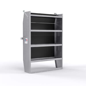 aa products sh-6004 steel mid/high roof van shelving storage system fits transit, nv, promaster and sprinter, van shelving units, 42''w x 60''h x 13''d