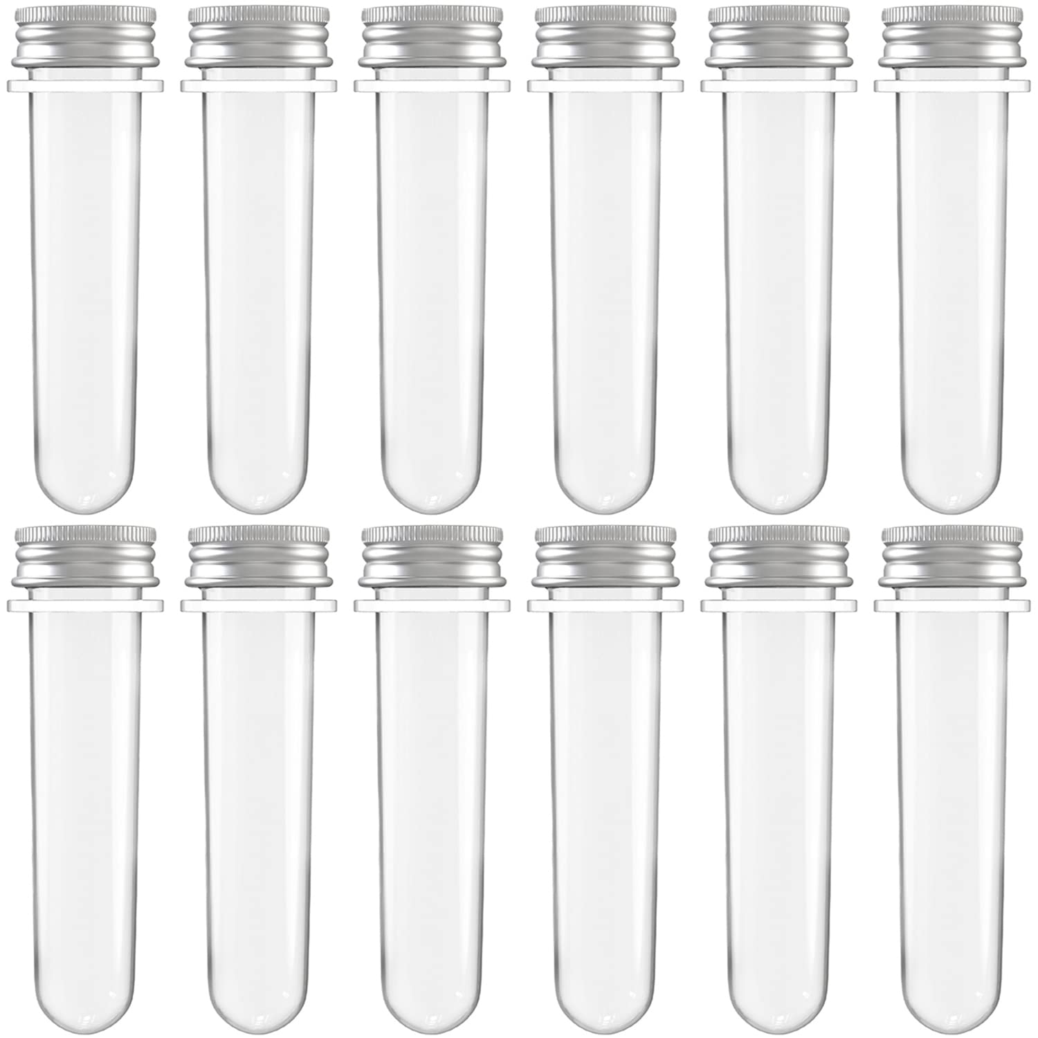 12 Pcs Plastic Test Tubes 45 ml Science Party Test Tubes for Scientific Experiments,Party Decoration,Candy,Bath Salt,Dice Display