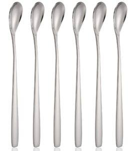 iced tea spoons set of 6 stainless steel coffee stirring spoons cocktail stir sticks spoons ice cream spoons with long handle