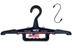 hice heavy duty clothes hanger | 150 lb weight capacity | high-impact resin for tactical gear, plate carriers, bulletproof vests, scuba bcds, coats, uniforms, heavy clothing | durable design (black)