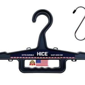 HICE Heavy Duty Clothes Hanger | 150 lb Weight Capacity | High-Impact Resin for Tactical Gear, Plate Carriers, Bulletproof Vests, Scuba BCDs, Coats, Uniforms, Heavy Clothing | Durable Design (Black)