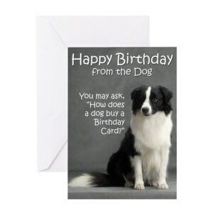 cafepress border collie birthday card folded greeting card matte