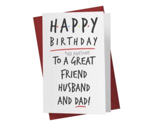 karto sweet and funny birthday card for husband, large 5.5 x 8.5 greeting card, birthday cards for husband, birthday card for husband from wife friend husband dad