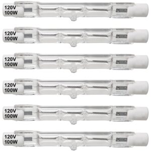 jjhxsm 6pcs r7s j78 halogen light bulbs 120v 100w tungsten filament double ended halogen light bulbs