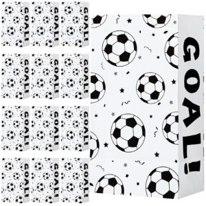 gersoniel 30 pack paper soccer party favor bag, soccer candy goodie treat bags football snack bags soccer goodie bag soccer print sports themed birthday party supplies for football party decor (white)