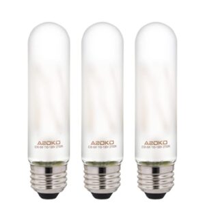 asoko t10 led frosted bulbs warm white 2700k led tubular edison light bulbs 6w dimmable tube vintage led bulbs 60 watt equivalent,e26 medium base 3 packs