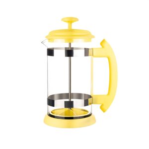 coffee pot coffee kettle stainless steel glass teapot coffee tea percolator filter press plunger 1000ml manual coffee espresso maker pot coffee pots (color : yellow)