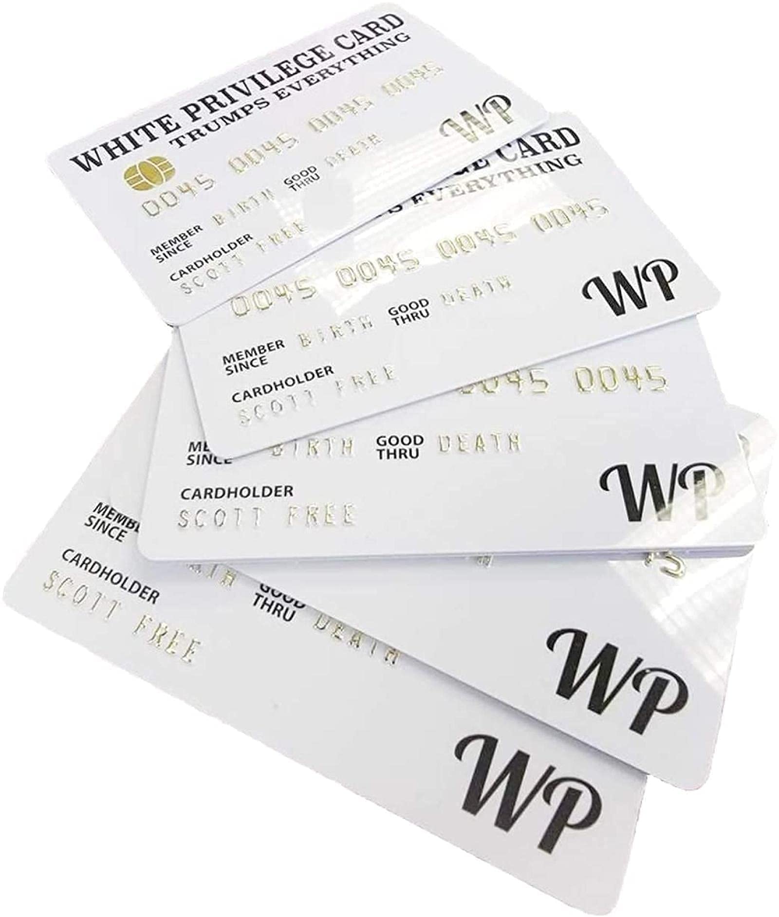 NC 5PCS WP Fake Credit Card, 3D PVC White Business Wallet Cards Birthday Gifts, Funny Card for Christmas (5PCS, White)