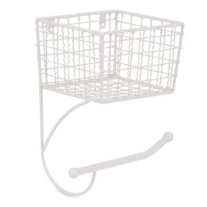 dii rustic farmhouse bathroom décor, metal storage, toilet paper holder, antique white