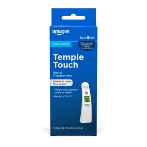 amazon basic care temple touch digital thermometer, white