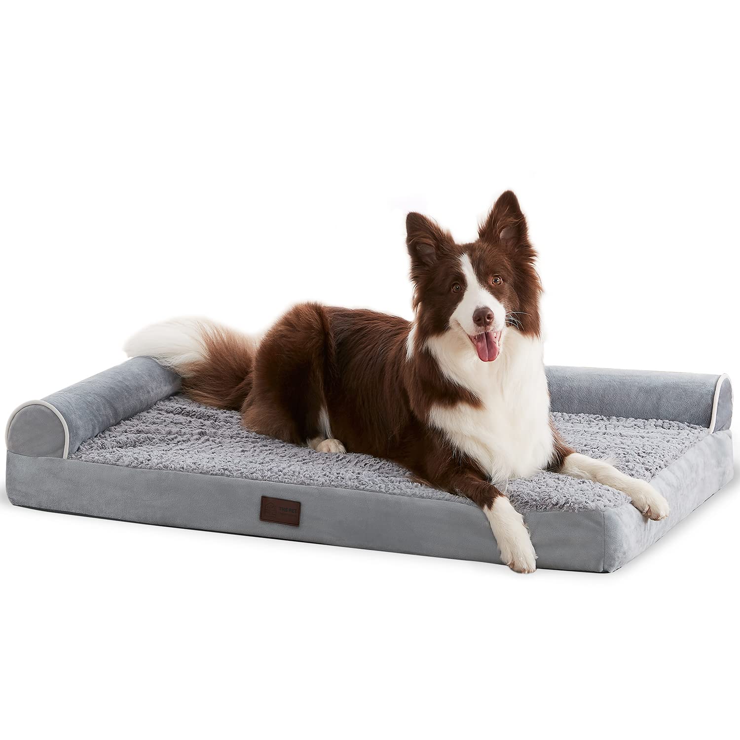 WESTERN HOME Orthopedic Dog Beds Extra Large Sized Dog, Pet Sofa Bed with Removable Washable Cover, Egg Foam Support, Bolster Cushion for Comfortable Sleep, Waterproof Lining and Non-Slip Bottom