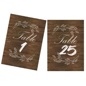 wedding table numbers rustic table numbers table number cards 5" x 7" double sided 1-25 with head table cards table signs for wedding, reception, centerpiece, party