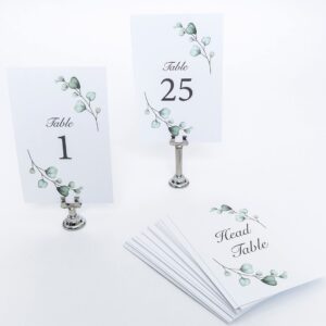 clever signs table numbers 1-25 plus head table card, double-sided, 4 x 6, table numbers for wedding reception, anniversary, baby shower, bridal shower, christmas, parties, events and celebrations