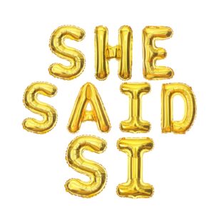 she said si balloons banner fiesta bachelorette party decorations gold for mexican fiesta engagement wedding bridal shower proposal party supplies