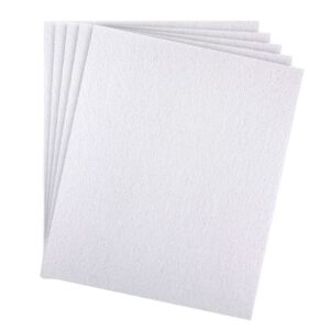 savita 5 pieces 10 x 9 inch 3 mm thick felt sheets, hard felt fabric sheets halloween felt fabric for patchwork sewing crafts (white)