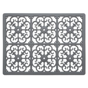 gasarÉ, extra large, thick, silicone trivet for hot dishes, pots, and pans, heat resistant mat for countertop, hot pad for kitchen, easy to clean, 16 x 12 x 3/8 inches, gray