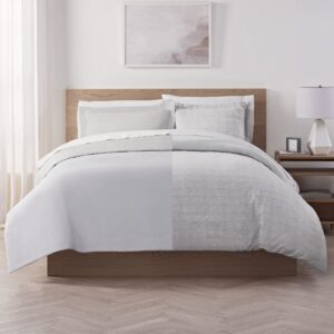 serta supersoft cooling 3 piece reversible duvet set with pillow covers for all season, king, micro chip