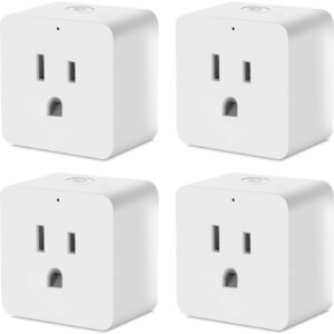 seamless home automation smart plug – 3-prong grounded outlet, remote control for electrical devices, compatible with alexa and google home, effortless convenience, pack of 4