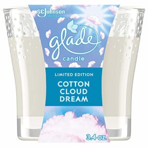 glade candle jar, air freshener, cotton cloud dream, 3.4 oz