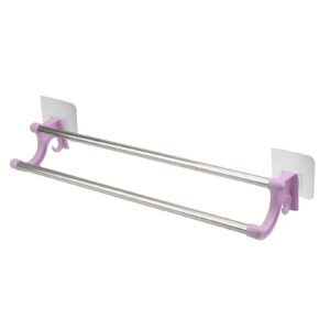 yulhao bar counter bathroom kitchen rack double towel rack, household storage stainless steel door cabinet rack (color : purple)