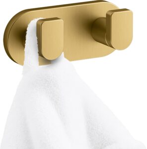 kohler k73146-2mb composed double robe hook rack vibrant brushed moderne brass