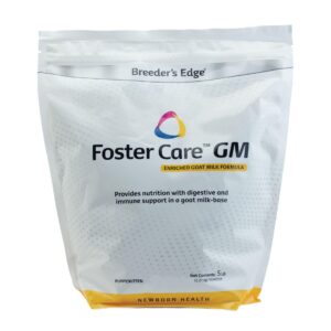 breeder's edge foster care gm - goat milk based powdered milk replacer - puppies , kittens , cats & dogs formula - easy digestion - 5 lb