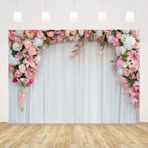 ablin 8x6ft flower wall backdrop for bridal shower wedding pink flowers photography background happy birthday banner wedding anniversary bridal shower decorations photo shoot props