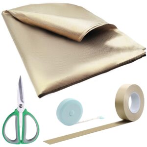 royxen faraday fabric, 108" l x 43" w military grade protection includes fabric + 200" l faraday tape, faraday cage, faraday cloth