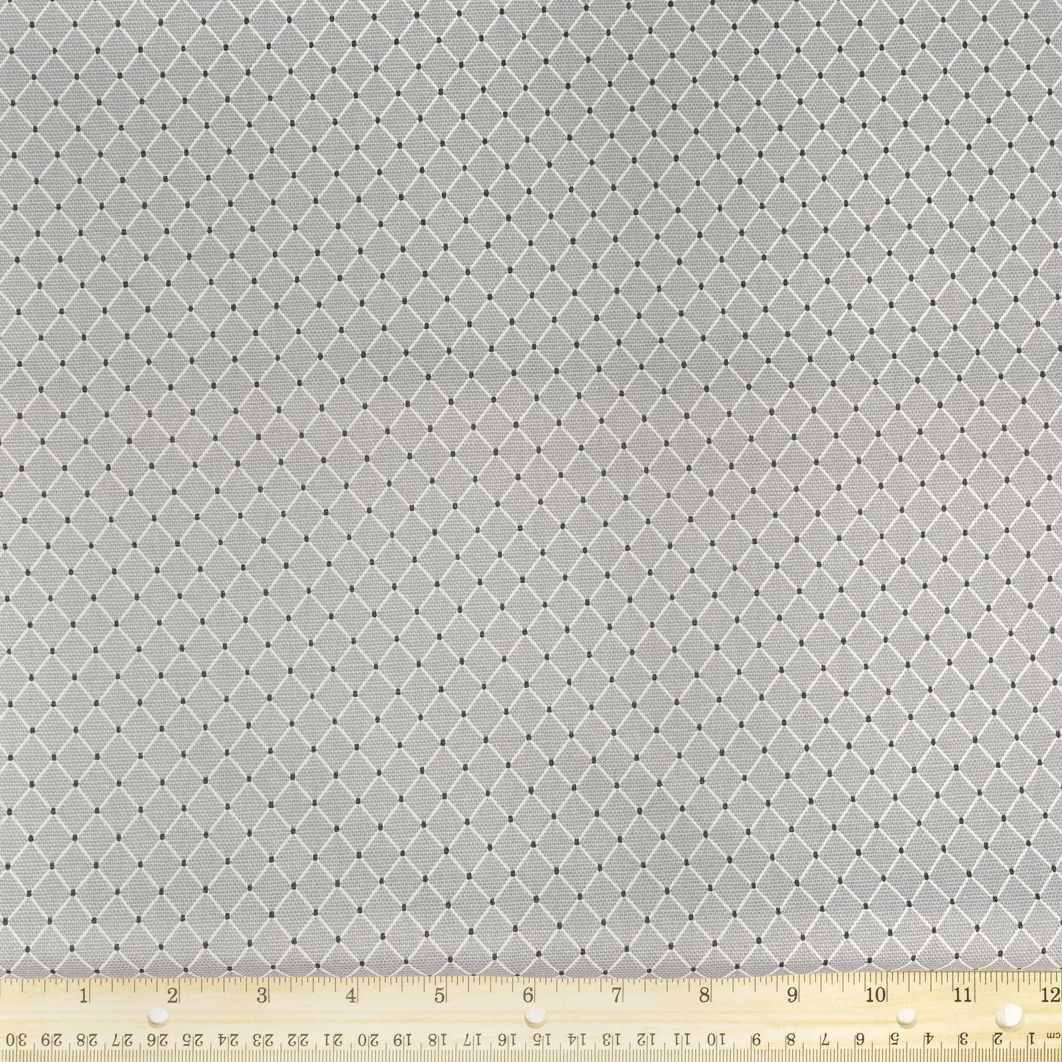 Stitch & Sparkles 100% Cotton Duck 45" Width Diamond Print Charcoal Grey Color Sewing Fabric by The Yard