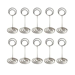 yovecathou 10 pcs wedding table card number holders photo menu name for anniversaries birthday party home decorations silver