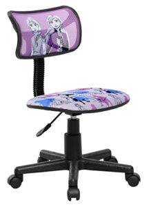 disney frozen 2 adjustable swivel mesh rolling desk chair, for kids, teens and adults