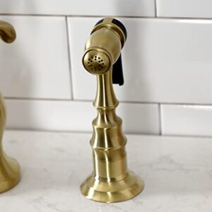 Kingston Brass KS7757TXBS French Country Bridge Kitchen Faucet, Brushed Brass