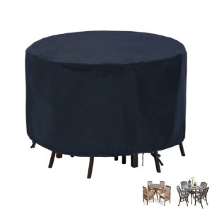 pomer patio furniture covers, 72inch round bar height table chair set cover waterproof outdoor table cover for garden furniture set - 72" d x 43" h