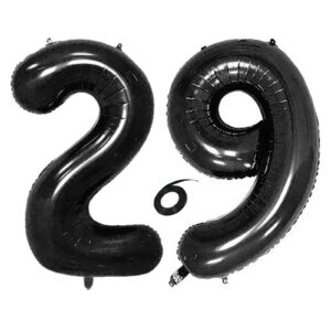 number 29 balloons 32 inch digital balloon alphabet 29th birthday balloons digit 29 helium balloons big balloons for birthday party supplies wedding bachelorette bridal shower, black number 29