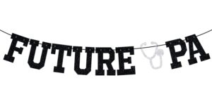 future pa banner - congrats physician assistant bunting sign, medical school/nursing school graduation party decorations supplies, black glitter