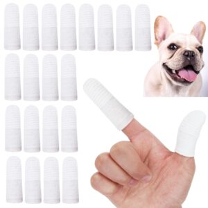 penvinoo 20 pcs dog toothbrush pet toothbrush finger toothbrush cat toothbrush washable & comfortable & durable 1 set for 2 fingers(20)