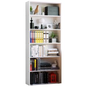 ironck bookshelves and bookcases floor standing 6 tiers display storage shelves 70 in tall bookcase home decor furniture for home office, living room, bed room