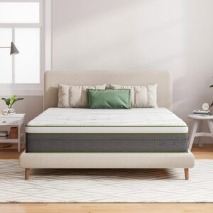 novilla california king size mattress, 10 inch hybrid mattress with memory foam & individual pocket springs, supportive & pressure relief,california king mattresses in a box,medium firm, vigour